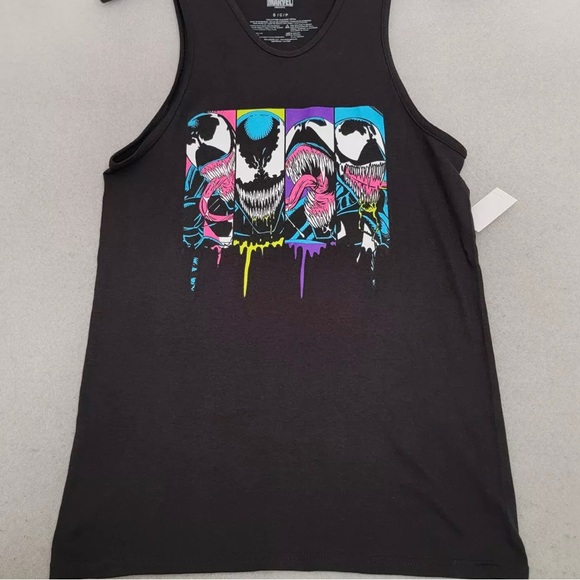 Marvel | Shirts | Nwt Spiderman Marvel Venom Neon Mens Graphic Black ...